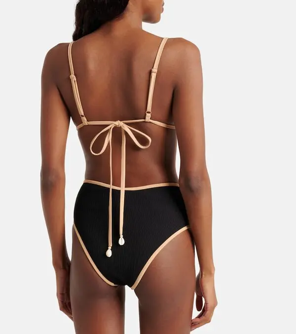 Johanna Ortiz Ribbed-knit Bikini Top