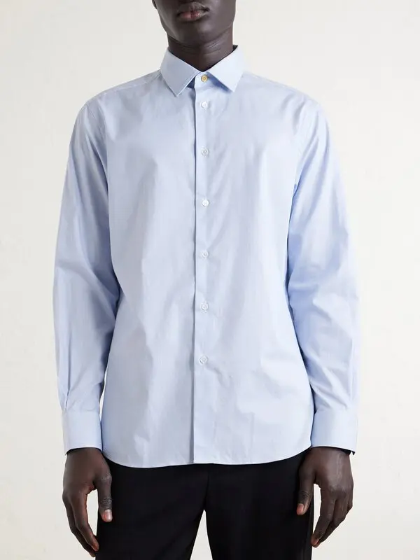 Paul Smith Striped Cotton-poplin Shirt - Blue