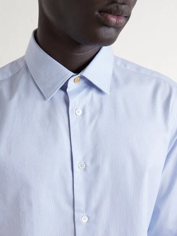 Paul Smith Striped Cotton-poplin Shirt - Blue