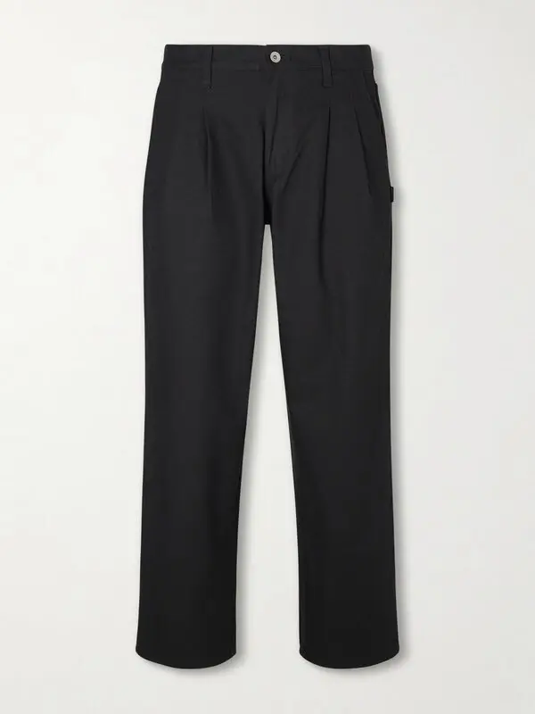 NEIGHBORHOOD Cropped Wide-leg Cotton-twill Trousers - Black