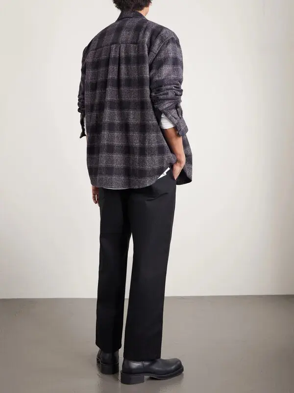NEIGHBORHOOD Cropped Wide-leg Cotton-twill Trousers - Black