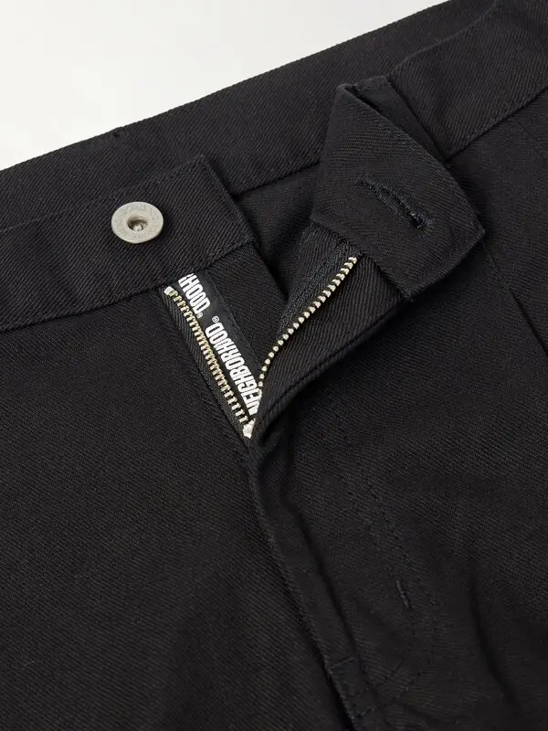 NEIGHBORHOOD Cropped Wide-leg Cotton-twill Trousers - Black