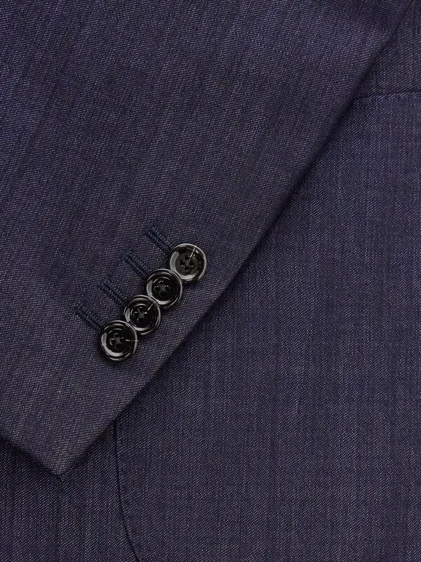 LARDINI Wool-blend Twill Suit Jacket - Blue