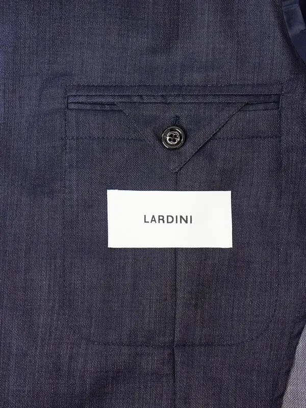 LARDINI Wool-blend Twill Suit Jacket - Blue