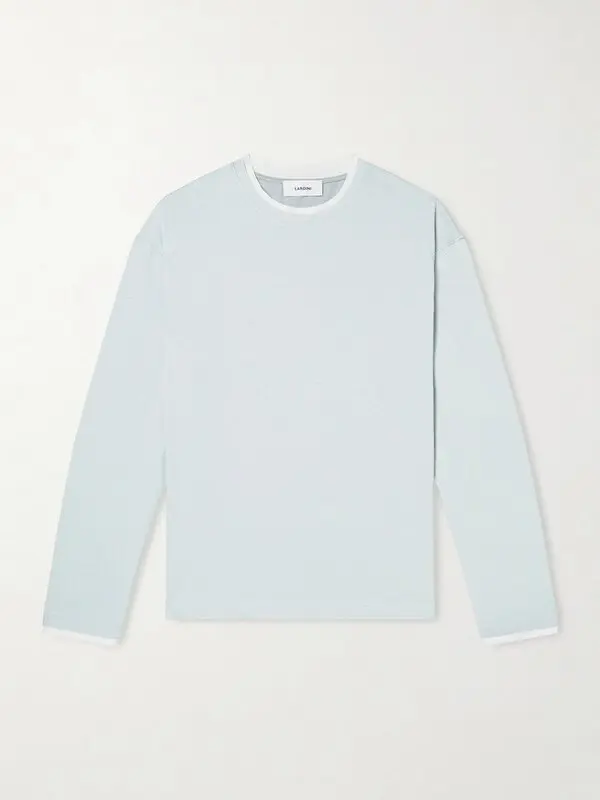 LARDINI Cotton-jersey T-shirt - Green