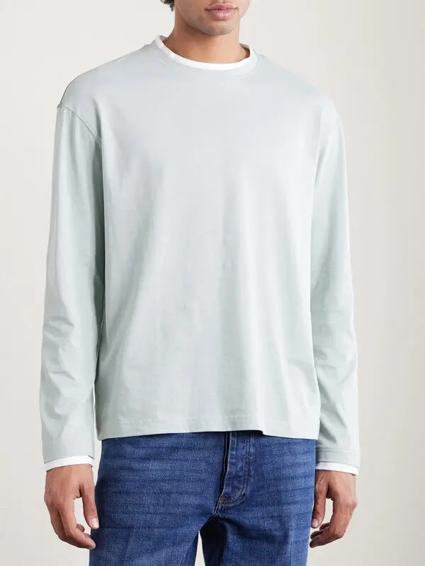 LARDINI Cotton-jersey T-shirt - Green