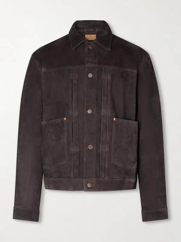 Nudie Jeans Dante Ii Suede Trucker Jacket - Brown