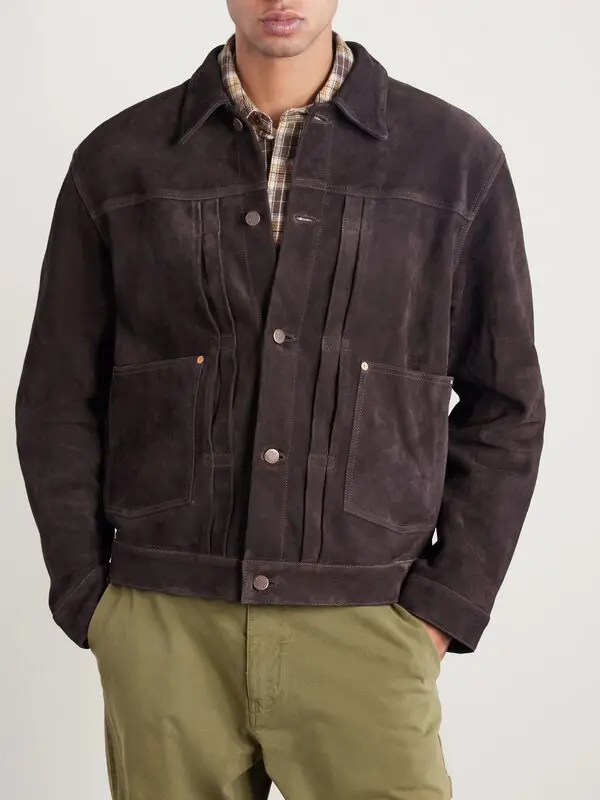 Nudie Jeans Dante Ii Suede Trucker Jacket - Brown