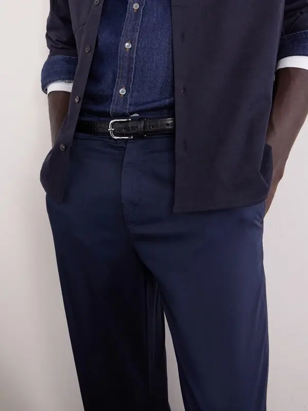 Eleventy Slim-fit Cotton-blend Twill Chinos - Blue