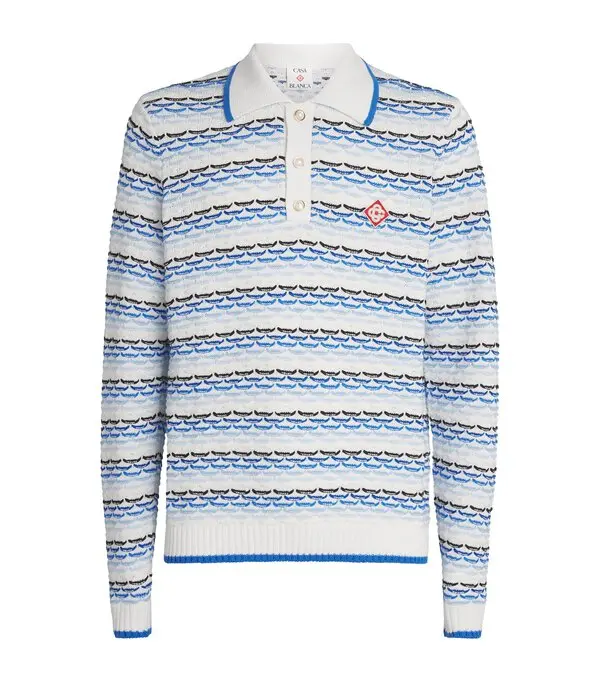 Casablanca Cotton Tuck-stitch Polo Shirt