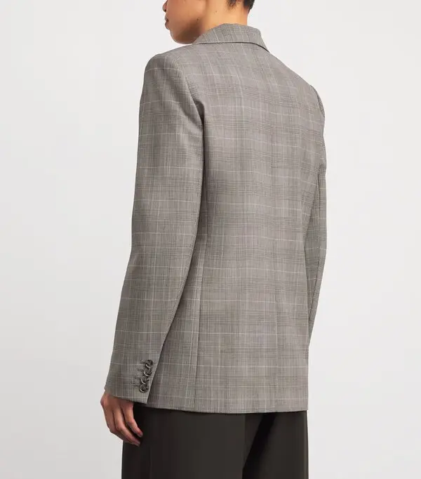 Maje Wool-blend Checked Blazer - Black