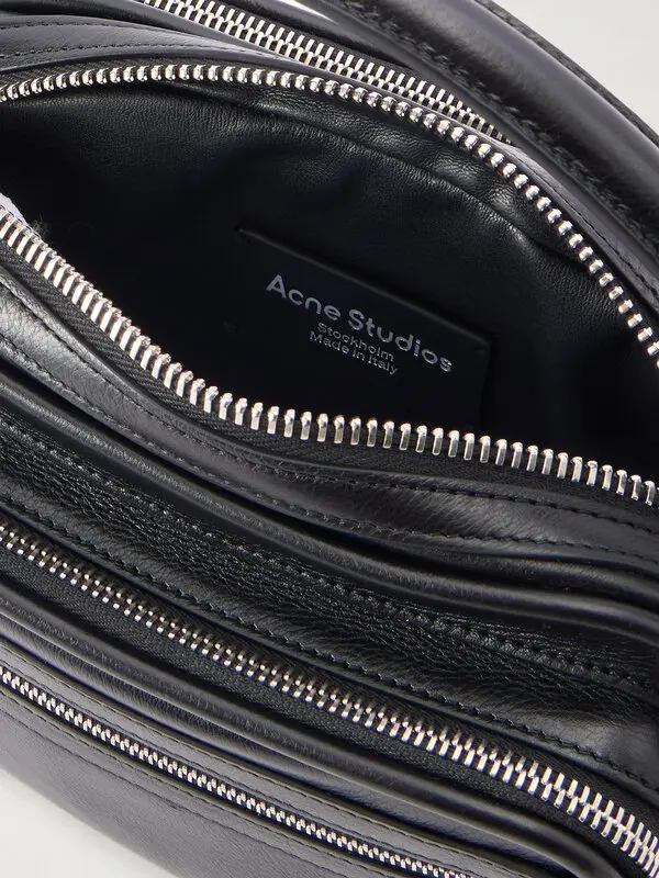 Acne Studios Textured-leather Messenger Bag With Embellishments - Black