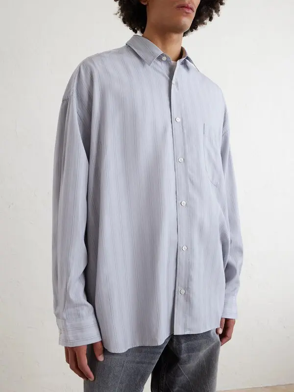 Acne Studios Striped Lyocell Shirt - Gray
