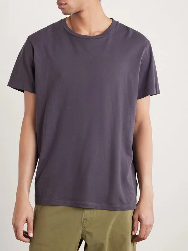 NILI LOTAN Bradley Cotton-jersey T-shirt - Gray