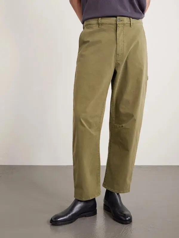 NILI LOTAN Carpenter Straight-leg Cropped Trousers - Green