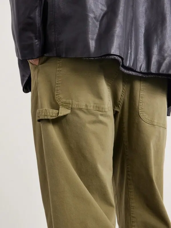 NILI LOTAN Carpenter Straight-leg Cropped Trousers - Green