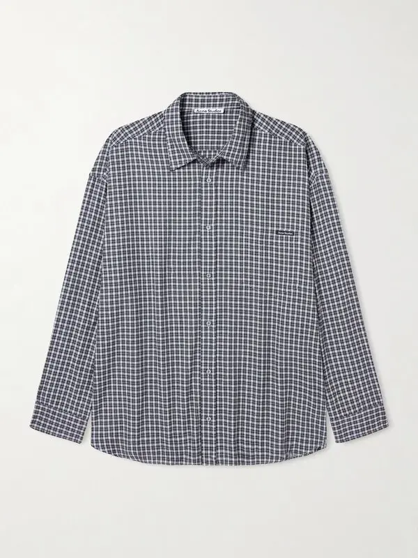Acne Studios Checked Organic Cotton-flannel Shirt - Black