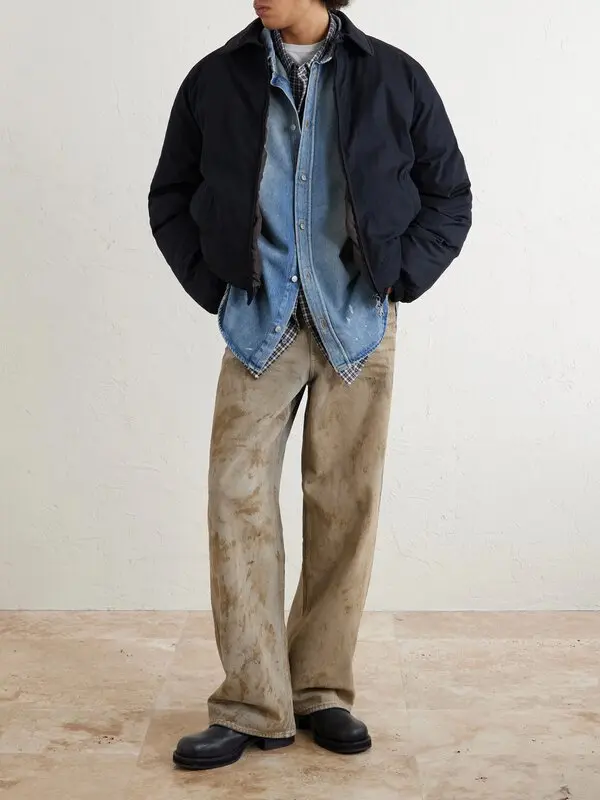 Acne Studios Paint-splattered Distressed Denim Shirt