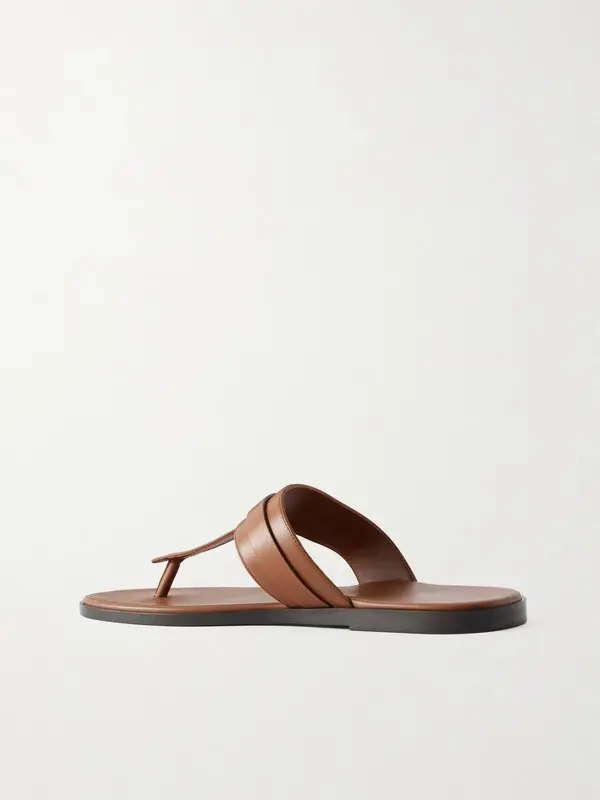 TOM FORD Brighton Leather Sandals - Brown