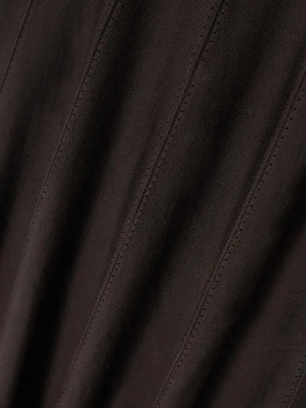 TWP Willow Paneled Ribbed Wool-blend Midi Skirt