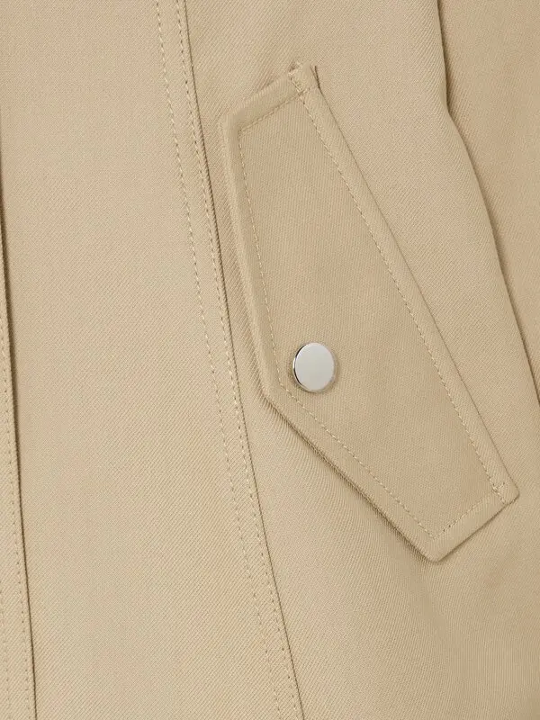 Veronica Beard Talla Leather-trimmed Cotton Jacket - Neutrals
