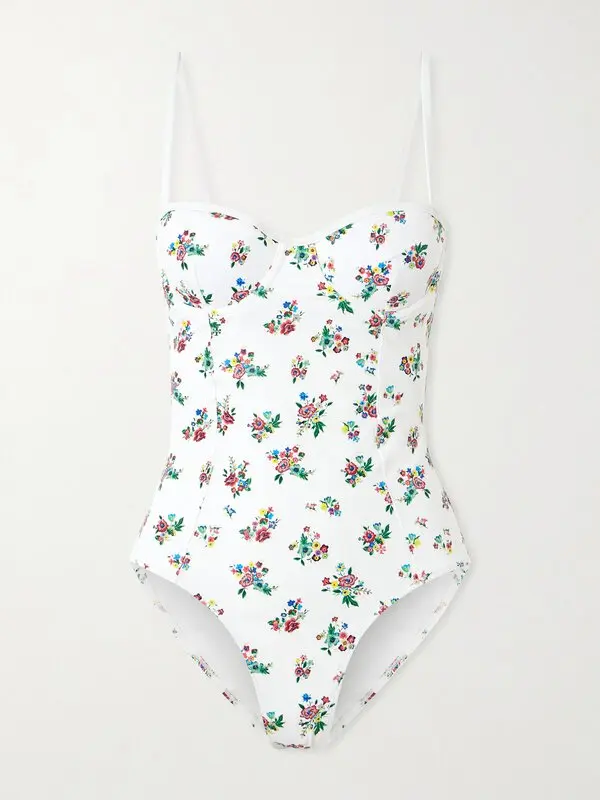 Tory Burch Balcony Underwired Floral-print Swimsuit - Multi