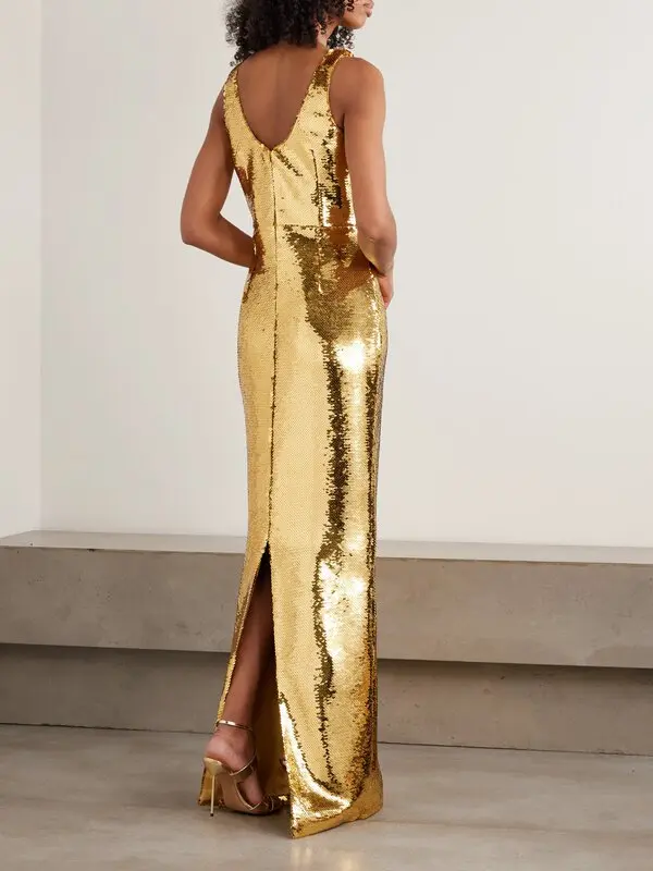 THE NEW ARRIVALS ILKYAZ OZEL Manu Sequin-embellished Gown