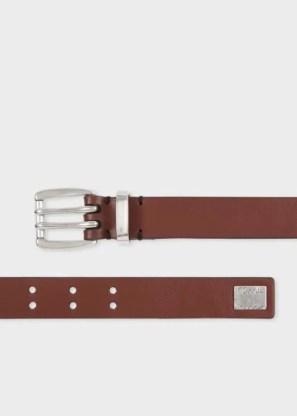 Paul Smith Leather Twin-prong Belt - Brown
