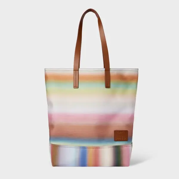 Paul Smith Smith Stripe Recycled-cotton Tote Bag - Multicolour