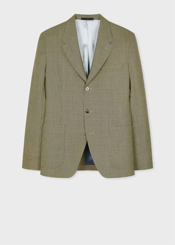 Paul Smith Overdyed Micro-houndstooth Wool Blazer