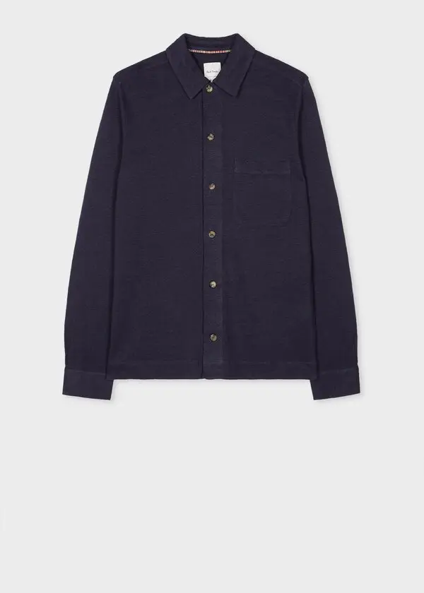 Paul Smith Navy Linen Piqué Shirt