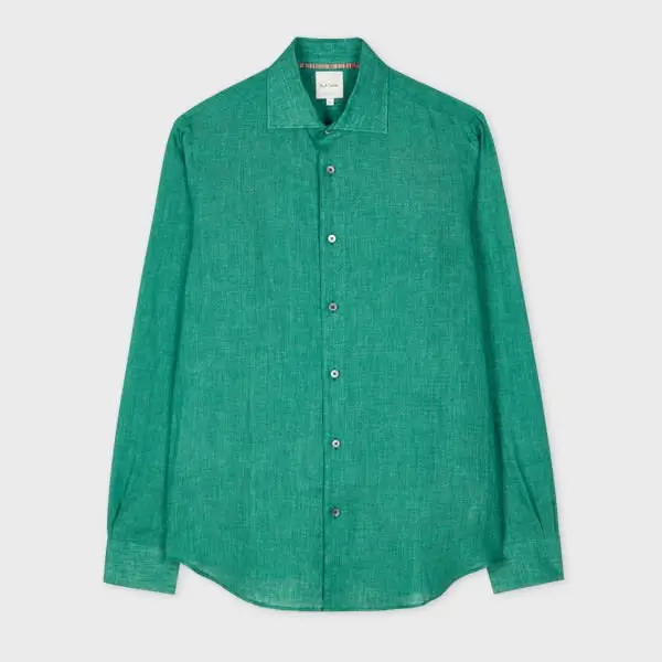 Paul Smith Slim-fit Green Linen Shirt