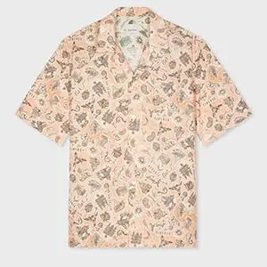 Paul Smith Pink 'souvenir' Print Short-sleeve Shirt