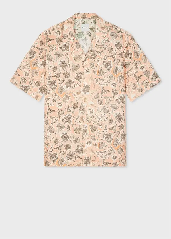 Paul Smith Pink 'souvenir' Print Short-sleeve Shirt