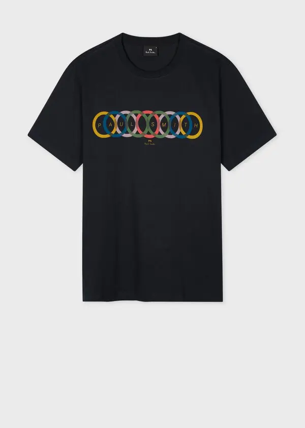 Paul Smith Dark Navy 'overlapping Circles' Print T-shirt