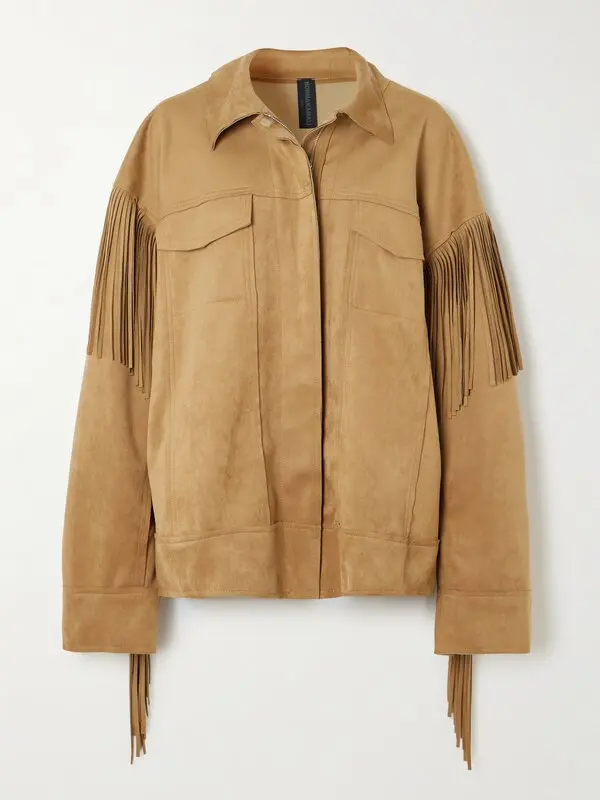 Norma Kamali Fringed Oversized Brushed Jacket
