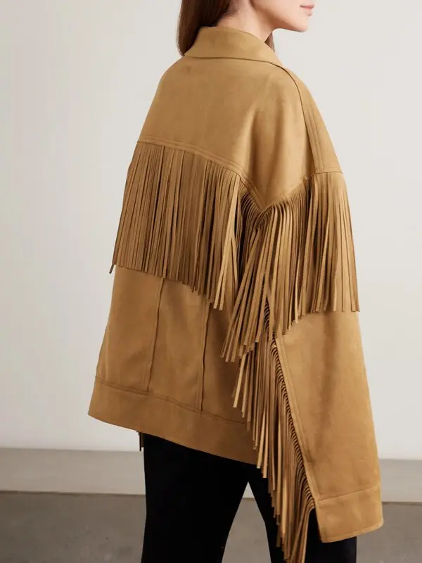 Norma Kamali Fringed Oversized Brushed Jacket