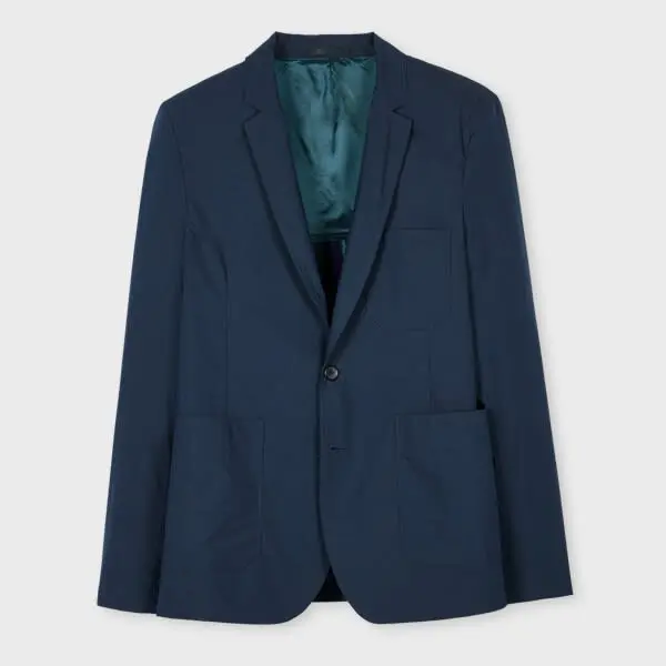 Paul Smith Navy Cotton-blend Two Button Blazer
