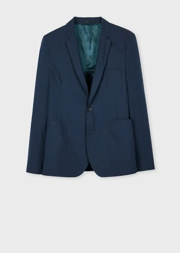 Paul Smith Navy Cotton-blend Two Button Blazer