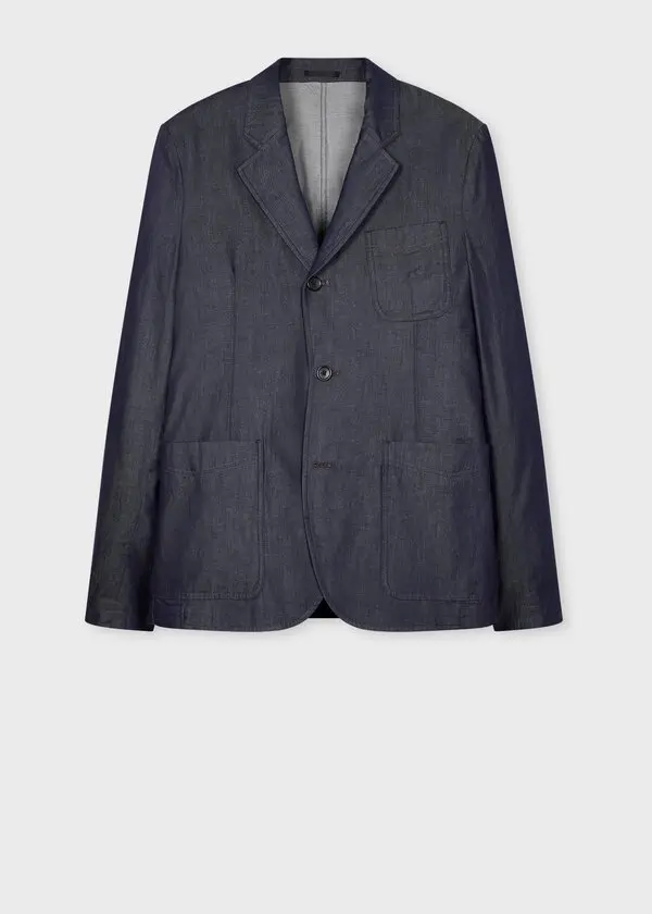 Paul Smith Indigo Cotton-twill Three-button Blazer