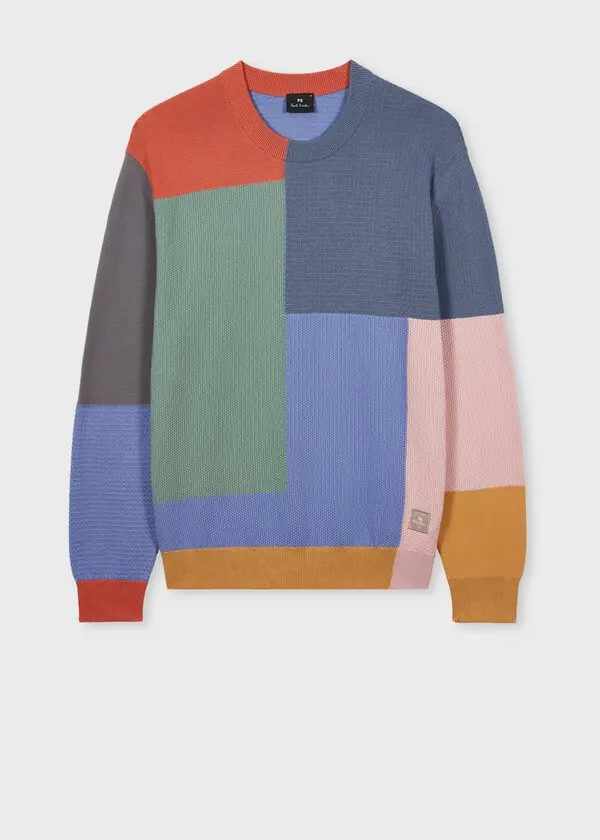 Paul Smith Colour-block Textured-cotton Sweater