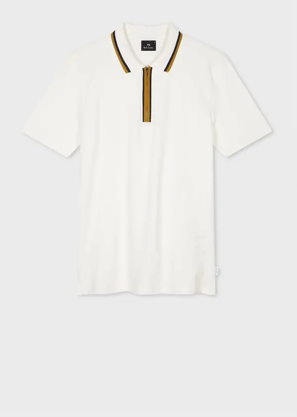 Paul Smith Zip-neck Polo Shirt - White