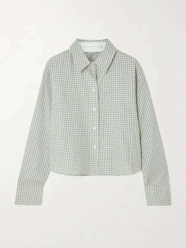 Proenza Schouler White Label Checked Cotton-poplin Shirt - Gray