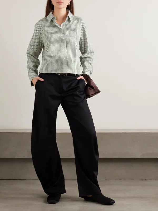 Proenza Schouler White Label Checked Cotton-poplin Shirt - Gray