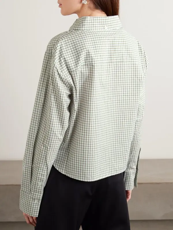Proenza Schouler White Label Checked Cotton-poplin Shirt - Gray