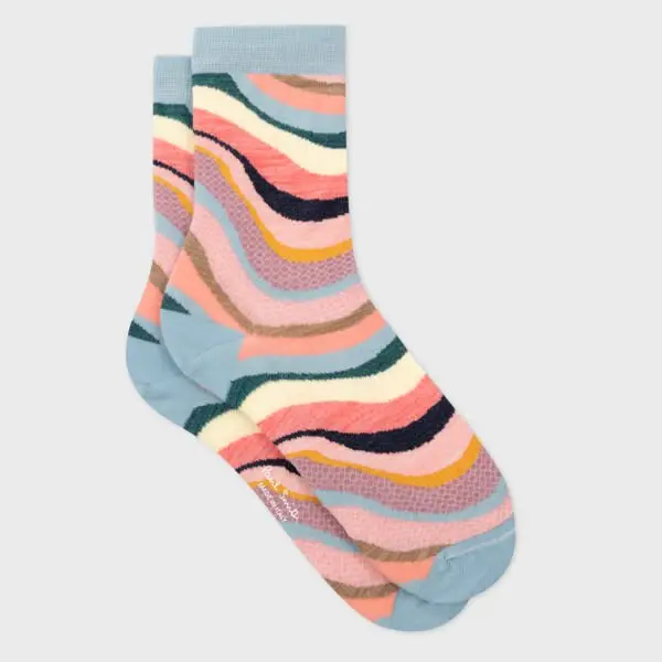 Paul Smith Textured Swirl Socks - Blue