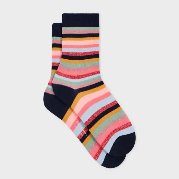 Paul Smith Glitter Stripe Socks - Blue