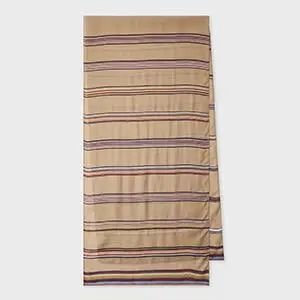 Paul Smith Broken 'signature Stripe' Silk-blend Scarf - White