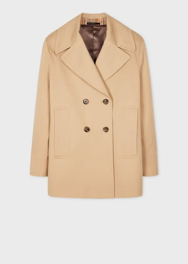 Paul Smith Cotton Twill Pea Coat