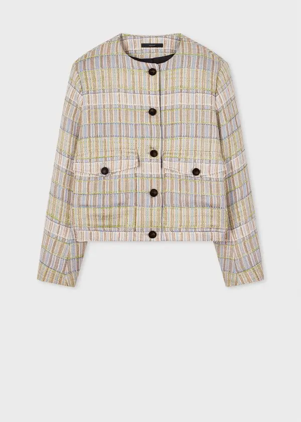 Paul Smith Collarless Tweed Jacket